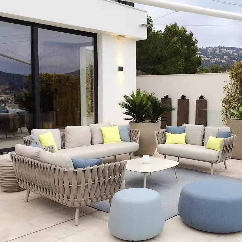 Woven Rope Outdoor Sofa Set - Home and More